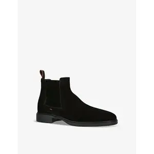 Santoni Suede Chelsea Boots - Black