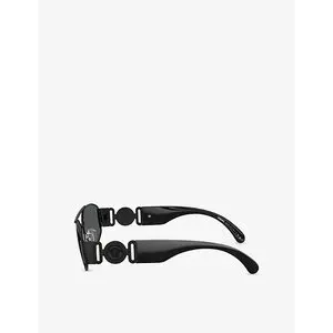 Versace Irregular-frame Metal Sunglasses - Black