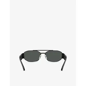 Versace Irregular-frame Metal Sunglasses - Black