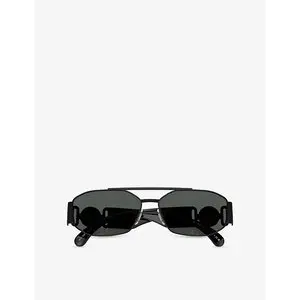 Versace Irregular-frame Metal Sunglasses - Black