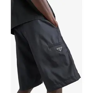 Prada Bermuda Plaque Nylon Shorts