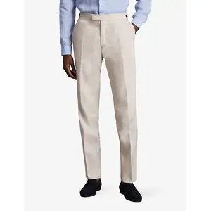 REISS Kin Pressed-crease Slim-fit Linen Trousers