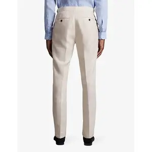 REISS Kin Pressed-crease Slim-fit Linen Trousers