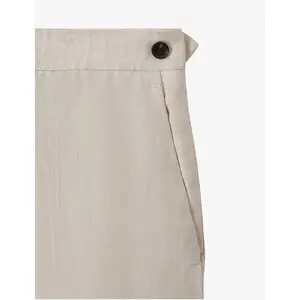 REISS Kin Pressed-crease Slim-fit Linen Trousers
