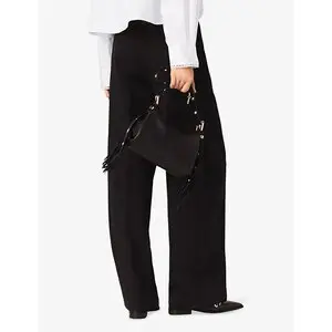 Maje Belted Elasticated-waist Stretch-cotton Trousers