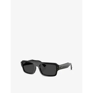 Ray-ban Rectangle-frame Acetate Sunglasses - Black
