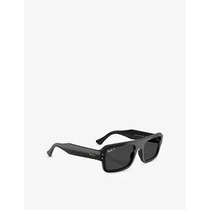 Ray-ban Rectangle-frame Acetate Sunglasses - Black