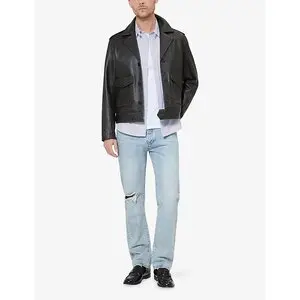 The Kooples Side-pocket Zipped-cuff Leather Jacket