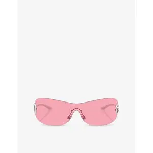 Dolce & Gabbana Shield-frame Metal Sunglasses - Silver