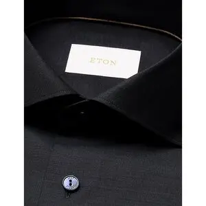 Eton Solid Contemporary-fit Merino-wool Shirt
