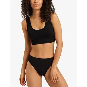 Hanro Touch Feeling Padded Crop Stretch-woven Top - Black