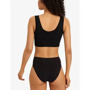 Hanro Touch Feeling Padded Crop Stretch-woven Top - Black