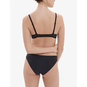 Simone Perele Intrigue Triangle Underwired Lace Push-up Bra - Black