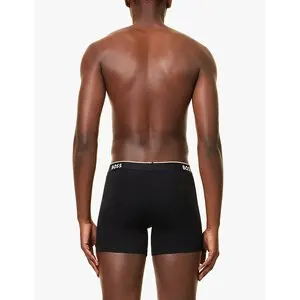BOSS Branded Waistband Stretch-cotton Boxer Briefs