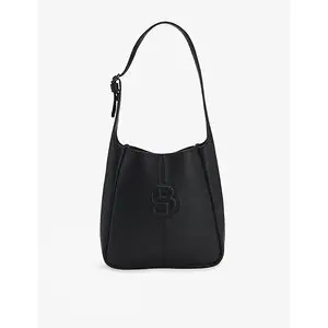 BOSS Brand-emed Faux-leather Shoulder Bag - Black