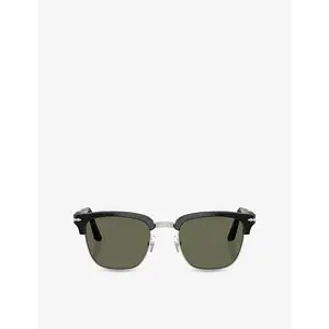 Persol Square Frame Acetate Polarised Sunglasses - Black
