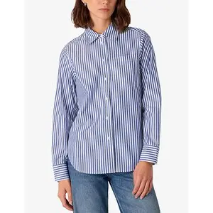 Whistles Striped Relaxed-fit Cotton Shirt
