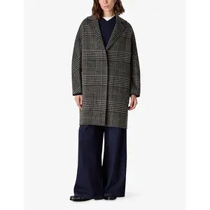 Whistles Cassie Double Face Check Wool-blend Coat