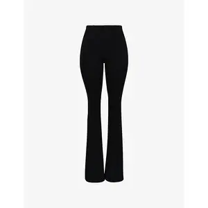 House Of Cb Fitted Flared-leg Stretch-woven Trousers - Black