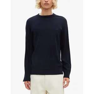 The Kooples Logo-embroidered Wool Jumper - Navy