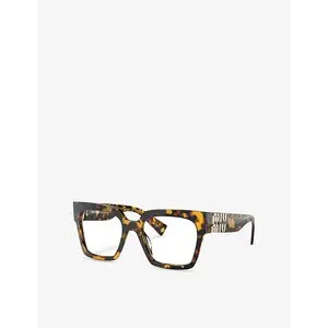 Miu Miu Square-frame Acetate Optical Glasses - Brown