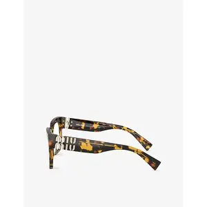 Miu Miu Square-frame Acetate Optical Glasses - Brown