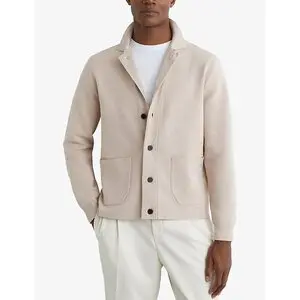 REISS Collared Button-through Knitted Cardigan