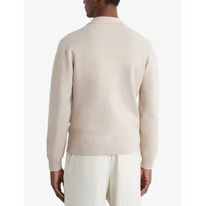 REISS Collared Button-through Knitted Cardigan