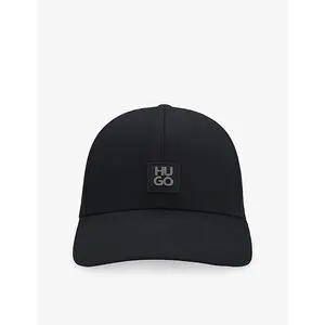 Hugo Stacked Logo Cotton Twill Baseball Cap - Black