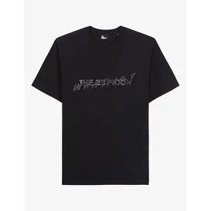 The Kooples Logo Text-print Cotton-jersey T-shirt - Black