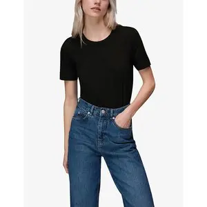Whistles Rosa Double Trim Cotton T-shirt