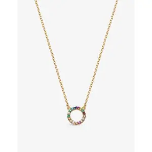LA MAISON COUTURE 14ct Yellow -plated Vermeil Sterling Silver Cubic Zirconia Pendant Necklace - Gold