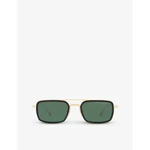 Dita Flight.008 Titanium And Acetate Rectangle-frame Sunglasses - Black