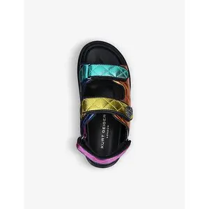 Kurt Geiger Orson Quilted Metallic-woven Sandals