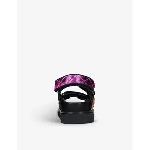 Kurt Geiger Orson Quilted Metallic-woven Sandals