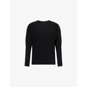 Issey Miyake Basics Long-sleeves Knitted Top - Black