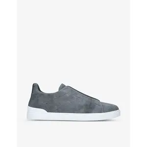 Zegna Triple Stitch Low-top Cotton Trainers - Grey