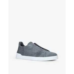 Zegna Triple Stitch Low-top Cotton Trainers - Grey