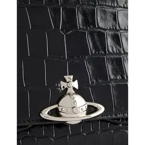 VIVIENNE WESTWOOD Hazel Medium Croc-embossed Leather Shoulder Bag