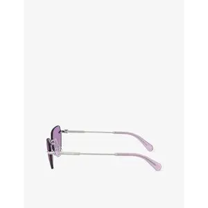 SWAROVSKI Sk7038 Irregular-frame Metal Sunglasses - Silver
