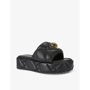 Kurt Geiger Kensington Eagle-embellished Leather Flatform Sandals