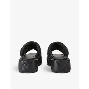 Kurt Geiger Kensington Eagle-embellished Leather Flatform Sandals