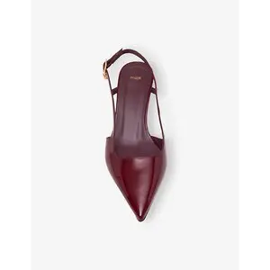 Maje Patent Leather Slingback Courts With Clover Charm