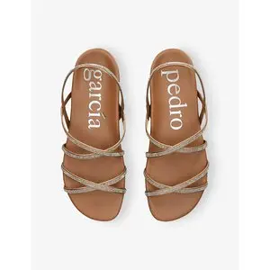 PEDRO GARCIA Embellished Crossover Leather Sandals