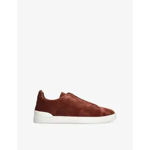 Zegna Zegna Triple-Stitch Suede Low-Top Trainers Brown/oth
