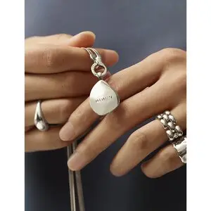 Monica Vinader Sterling Pebble Locket Pendant - Silver