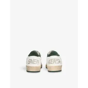 GOLDEN GOOSE Ballstar Glitter-embellished Leather Low-top Trainers - White/comb