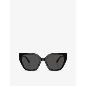 SWAROVSKI Sk6016 Irregular-frame Acetate Sunglasses - Black