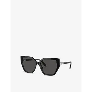 SWAROVSKI Sk6016 Irregular-frame Acetate Sunglasses - Black