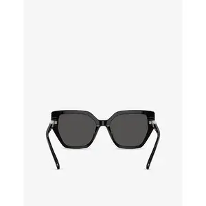 SWAROVSKI Sk6016 Irregular-frame Acetate Sunglasses - Black